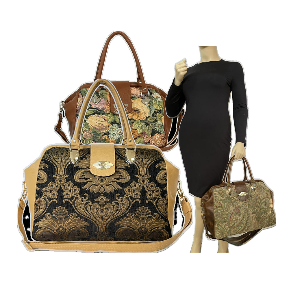 BeautifulBagsEtc genuine leather and tapestry handbags handmade in USA
